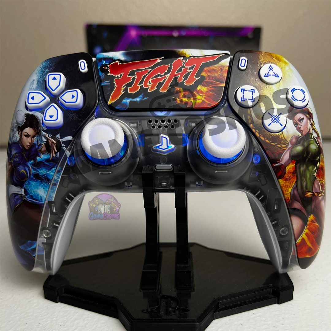 Classic Arcade Fighter White Accents RGB LED Custom Wireless Controller ...
