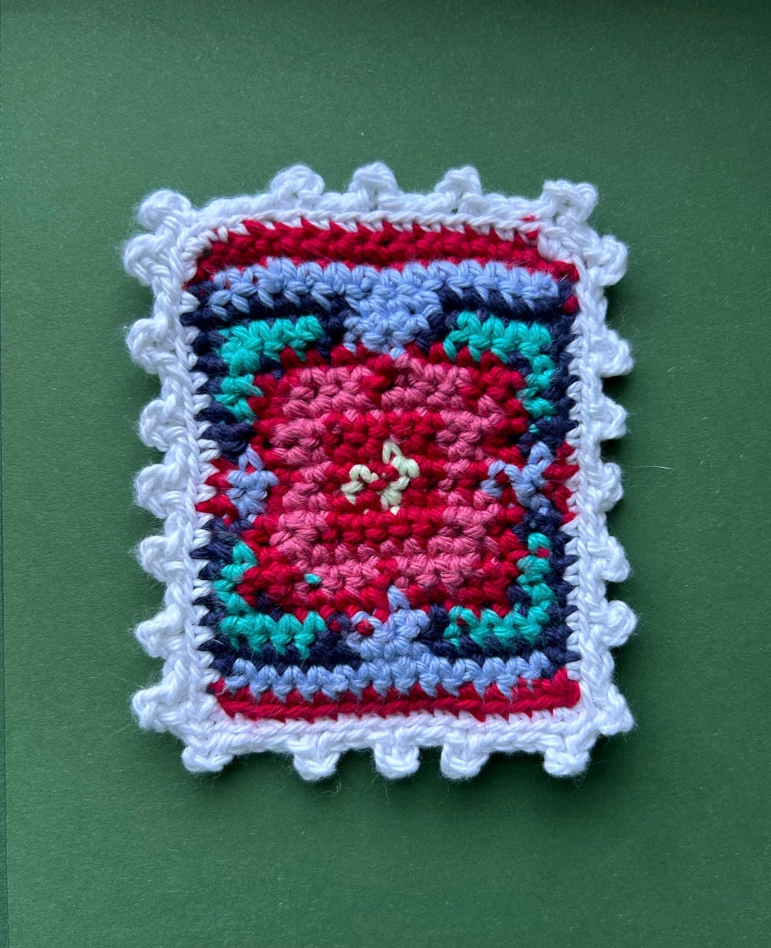 Crochet Rose Postage Stamp Pattern Coaster/tapestry/ Wall Decor - Etsy