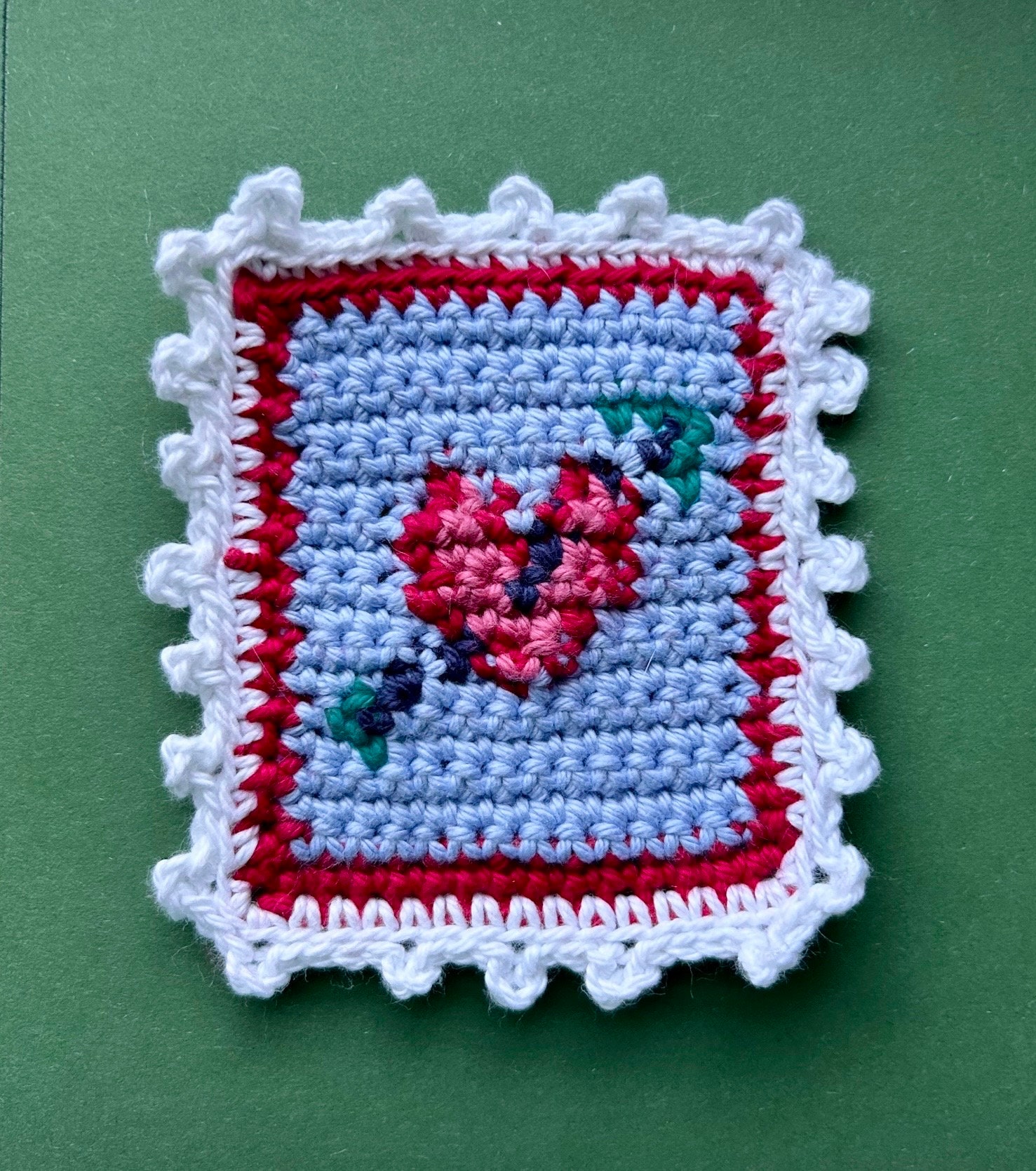 Crochet Heart With Arrow Postage Stamp Pattern Coaster/tapestry/ Wall ...