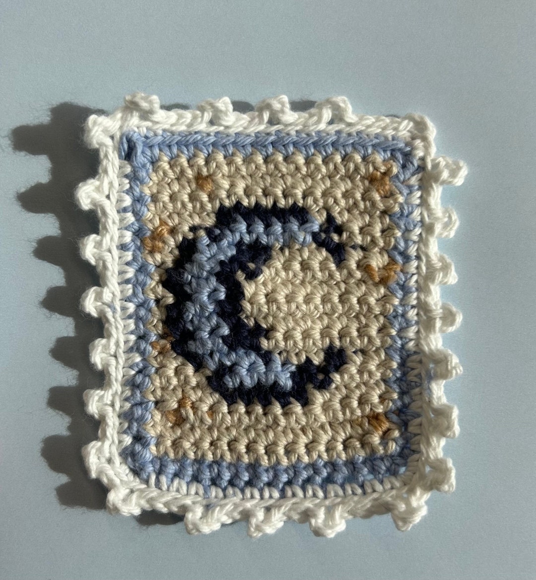Crochet Crescent Moon Postage Stamp Tapestry/coaster/wall Decor - Etsy