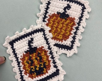 Crochet Heart With Arrow Postage Stamp Pattern Coaster/tapestry/ Wall ...