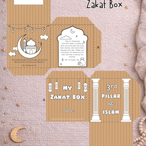 Ramadan Zakat Box Printable | Islamic Coloring Activity for Kids (PDF ...