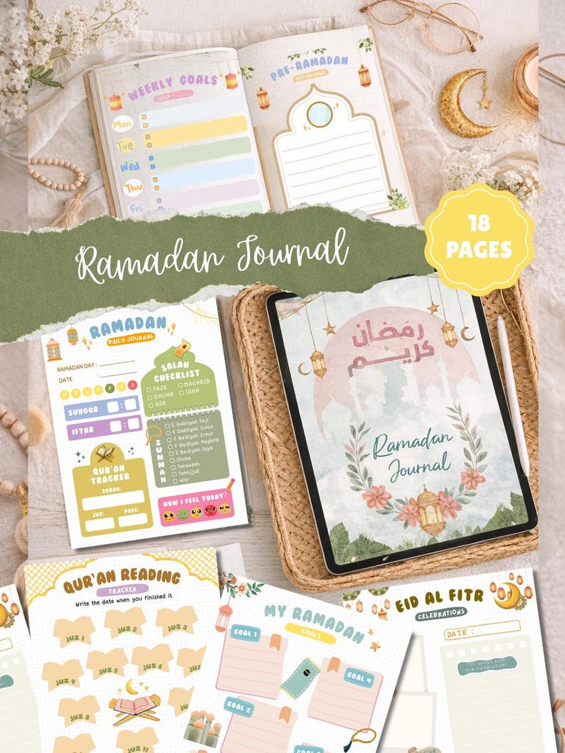 Ramadan Journal Printable | Islamic Planner, Quran Tracker (PDF ...