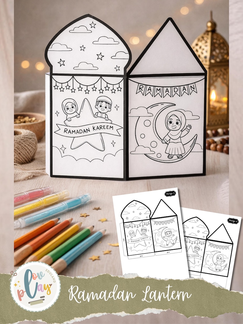 DIY Ramadan Lantern Printable | Ramadan Kids Craft Activity (PDF ...