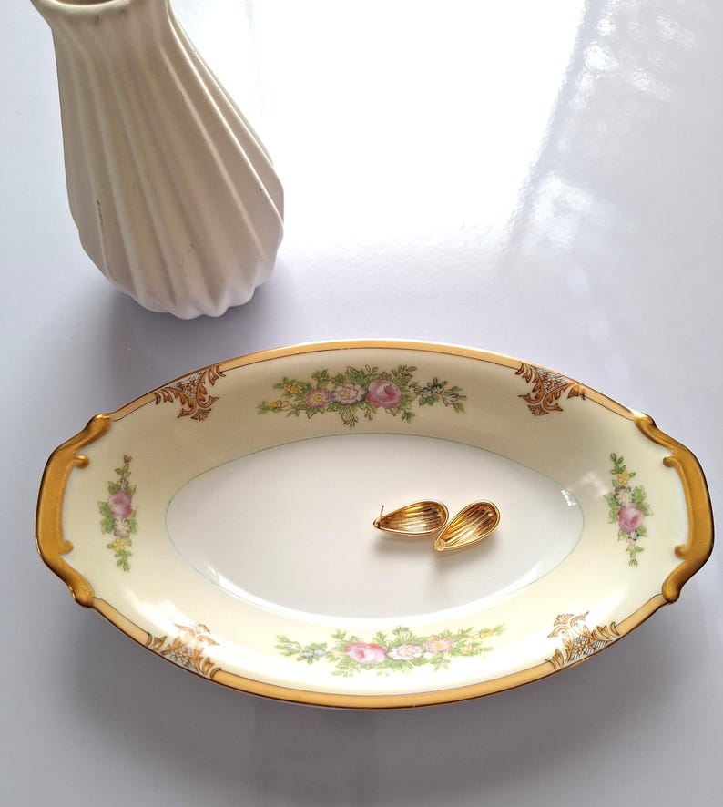 Vintage Meito Hand-painted Japanese Oval Serving Dish- Medium - Etsy