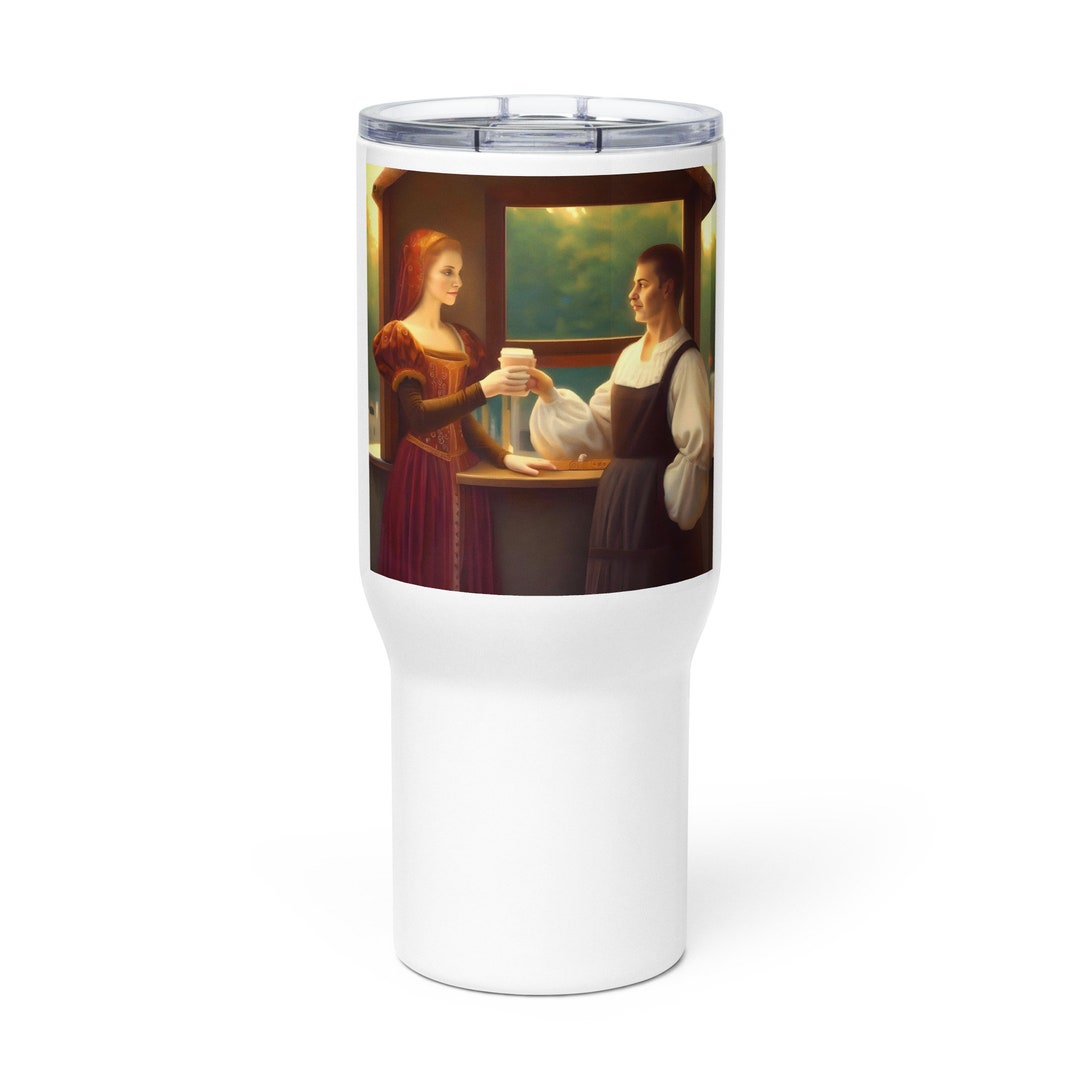 Travel Mug With a Handle, Rogue 68 Design, Medieval Coffee Kiosk - Etsy