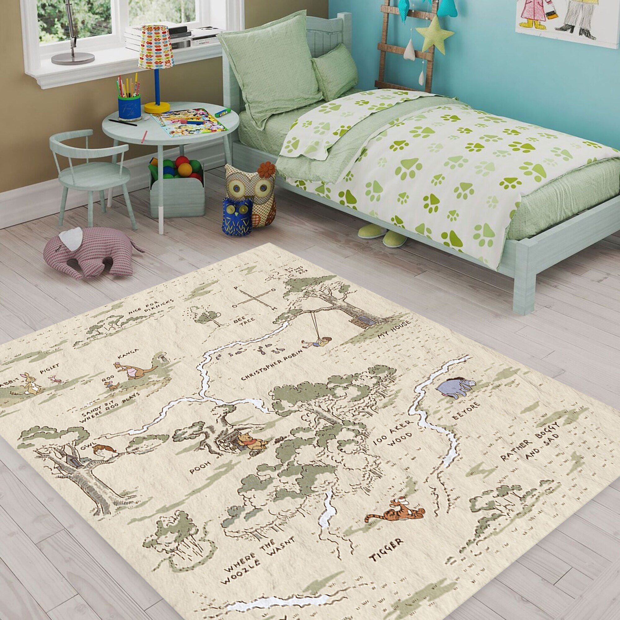 Winnie the Pooh Map Rug, Hundred Acre Rug, Play Room Rugs, Area Rug ...