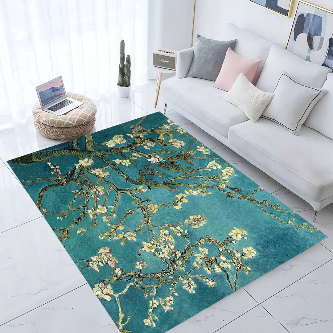 Rug With Flower Pattern Blooming on Tree Branch,home Decor Rug,rugs for ...
