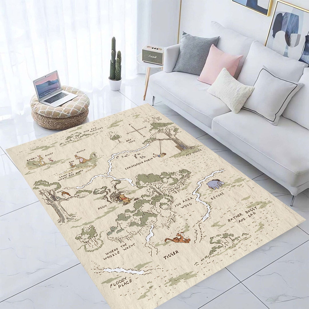 Winnie the Pooh Map Rug, Hundred Acre Rug, Play Room Rugs, Area Rug ...