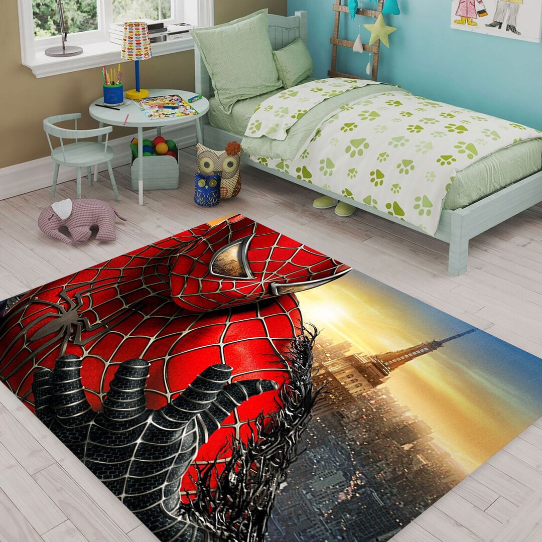 Spiderman, Spiderman Rug, Spider Man Rug, Kids Room Rug, Gift Spiderman ...