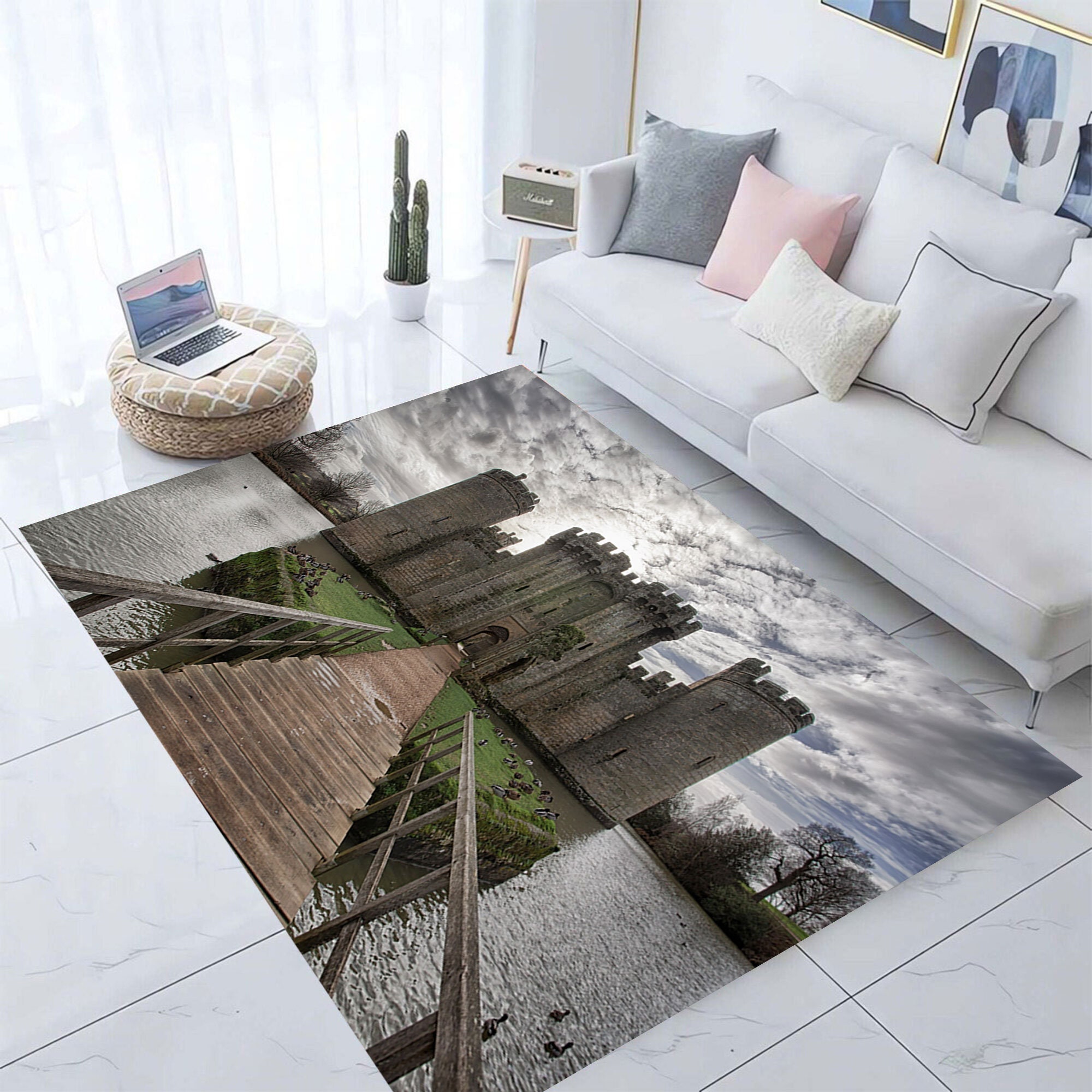 England Bodiam Castle Rug,washable Rug,decor for Home & Office ...