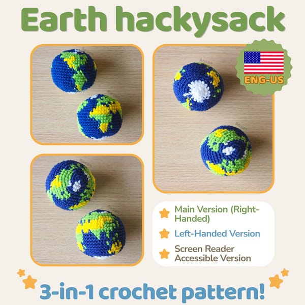 Crochet Earth Hacky Sack - Etsy