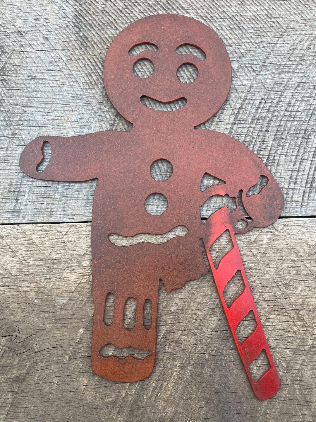 Gingerbread Man Metal Art Gingy Candycane Cane Shrek Christmas - Etsy