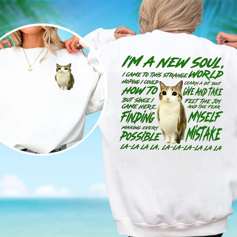 Double Side New Souls Funny Meme Meowl Meme Cat Tshirt, Cat Meme Shirt ...