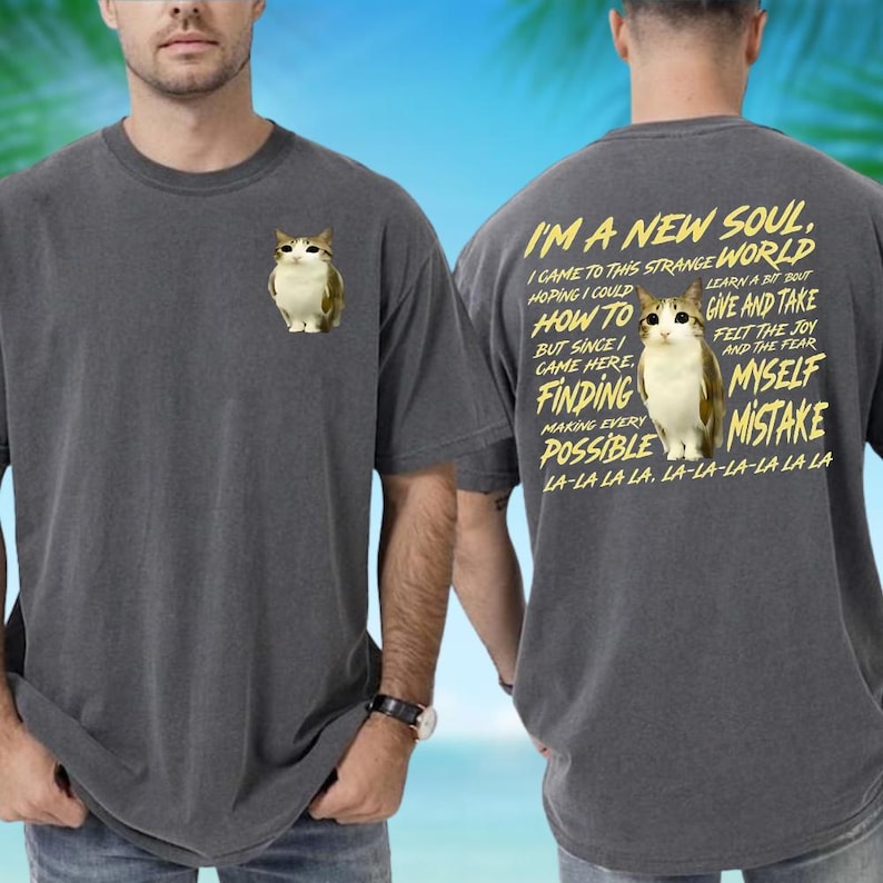 Double Side New Souls Funny Meme Meowl Meme Cat Tshirt, Cat Meme Shirt ...