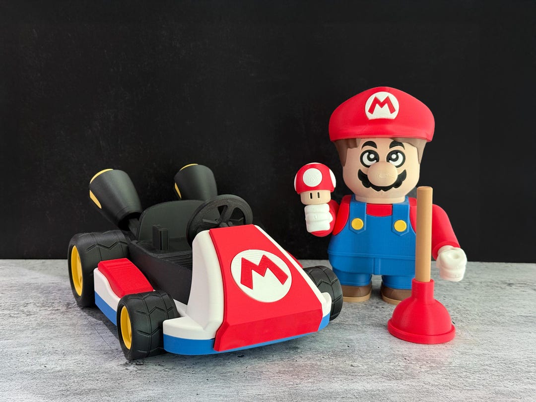 Mario and Go Kart 3D Printed Figures - Collectible, Fan Art, Arcade ...