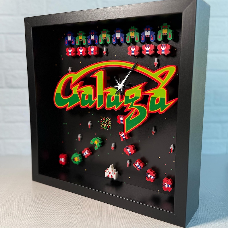 Galaga Shadow Box 3D Diorama 10.5” X 10.5” X 2.5” - Fan Art, Arcade ...