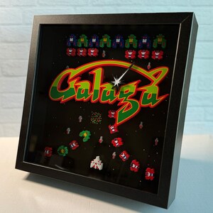 Galaga Shadow Box 3D Diorama 10.5” X 10.5” X 2.5” - Fan Art, Arcade ...