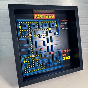 Pac-man Shadow Box 3D Diorama 10.5” X 10.5” X 2.5” - Fan Art, Arcade ...