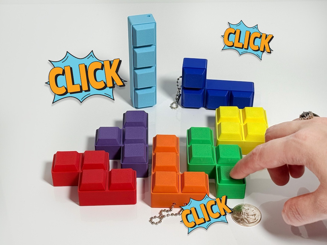 Tetris 3D Printed Clickers - Collectible, Fan Art, Mechanical, Fidget ...