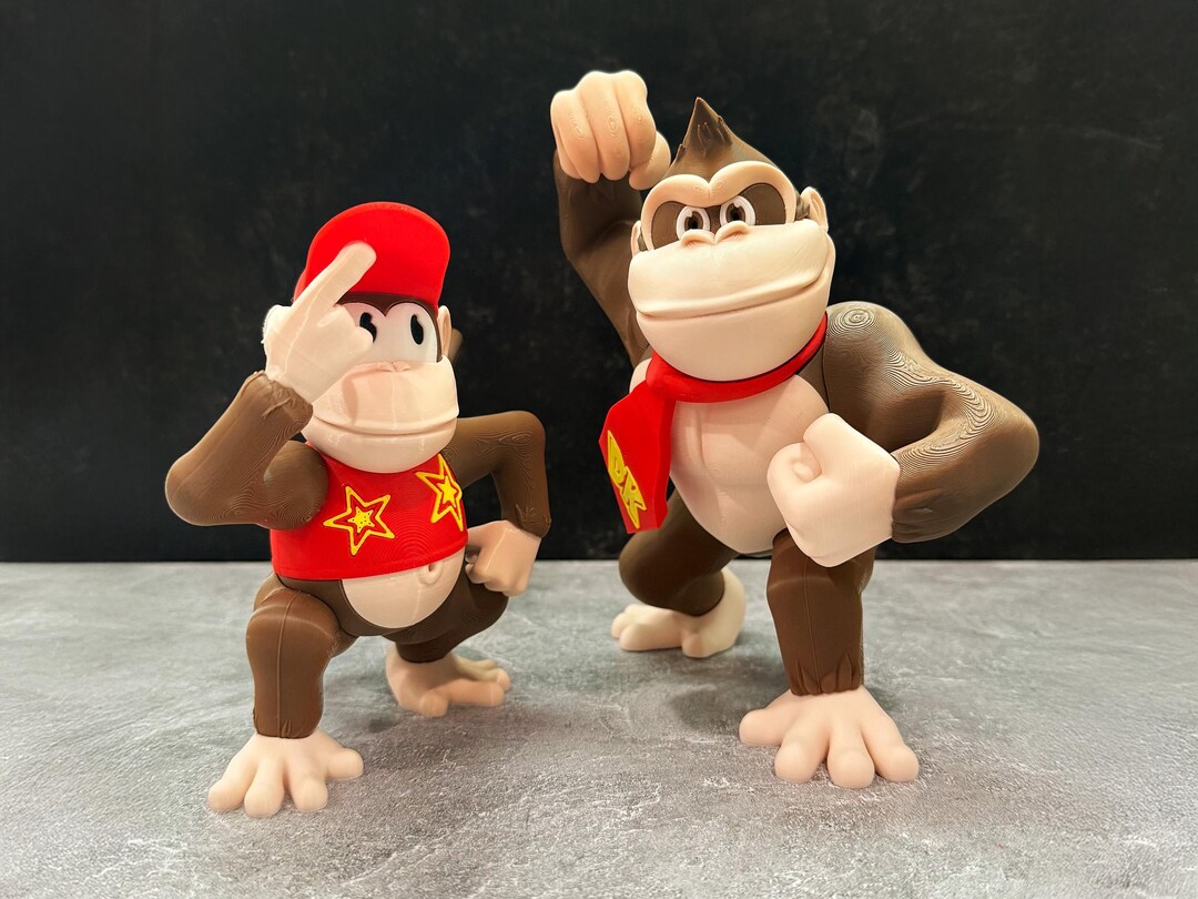 Donkey Kong, Diddy Kong and Dixie Kong 3D Printed Figures - Collectible ...