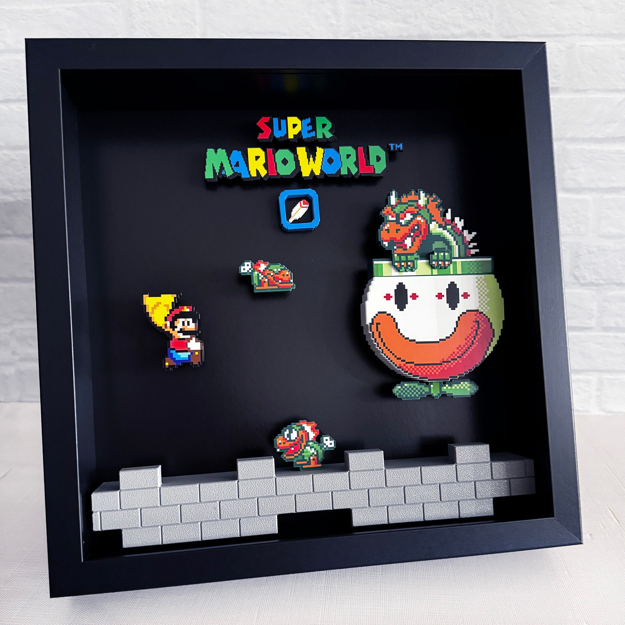 Super Mario World Shadow Box 3D Diorama 10.5 X 10.5 X 2.5 Retro Game ...