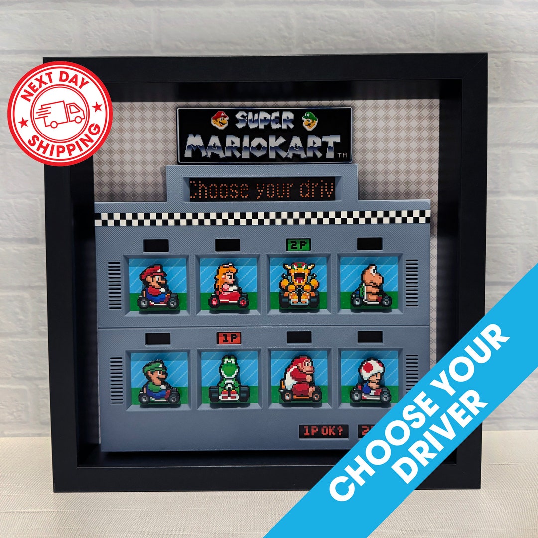 Super Mario Kart Shadow Box 3D Diorama 10.5 X 10.5 X 2.5 Retro Game ...