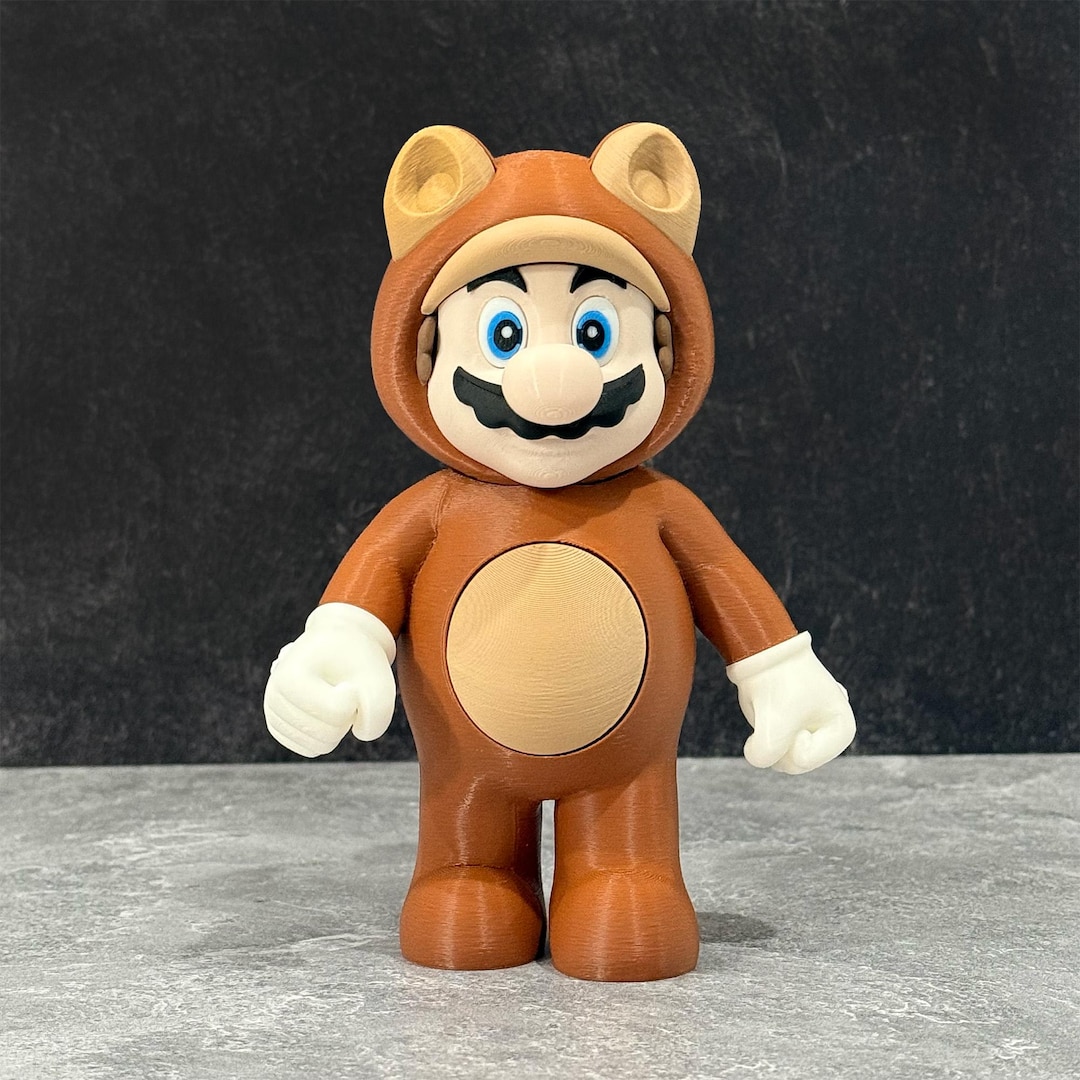 Tanooki Mario 3D Printed Figure - Collectible, Fan Art, Arcade & Gaming ...