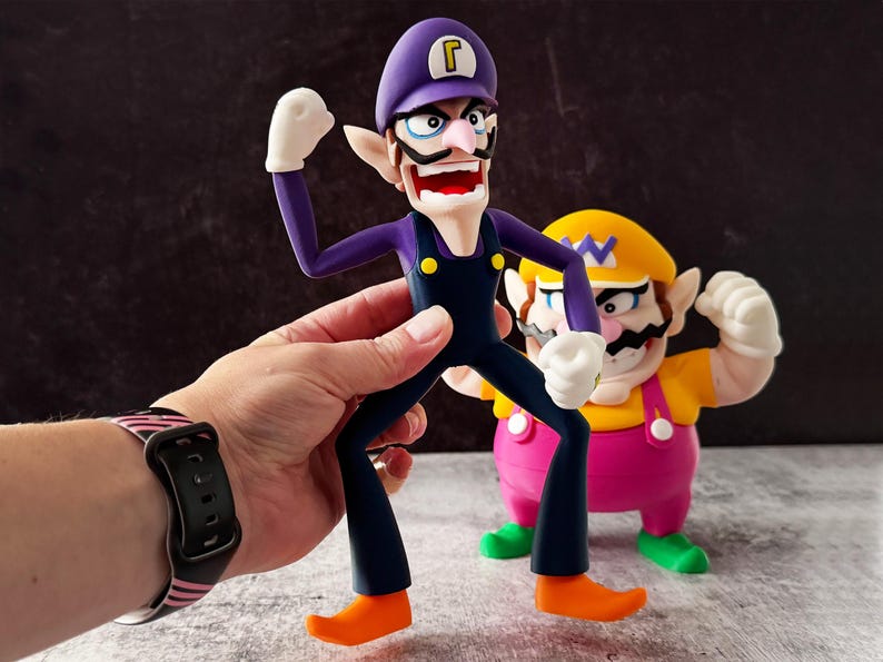 Wario and Waluigi 3D Printed Figure - Collectible, Fan Art, Arcade ...