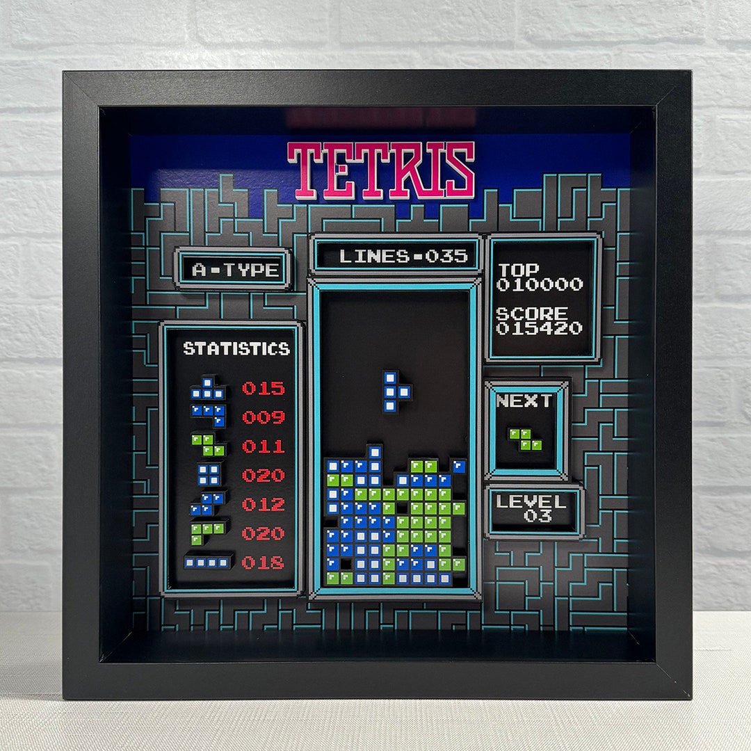 Tetris Shadow Box 3D Diorama 10.5” X 10.5” X 2.5” - Fan Art, Arcade ...