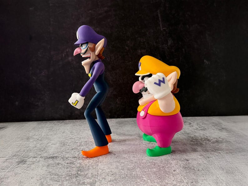 Wario and Waluigi 3D Printed Figure - Collectible, Fan Art, Arcade ...