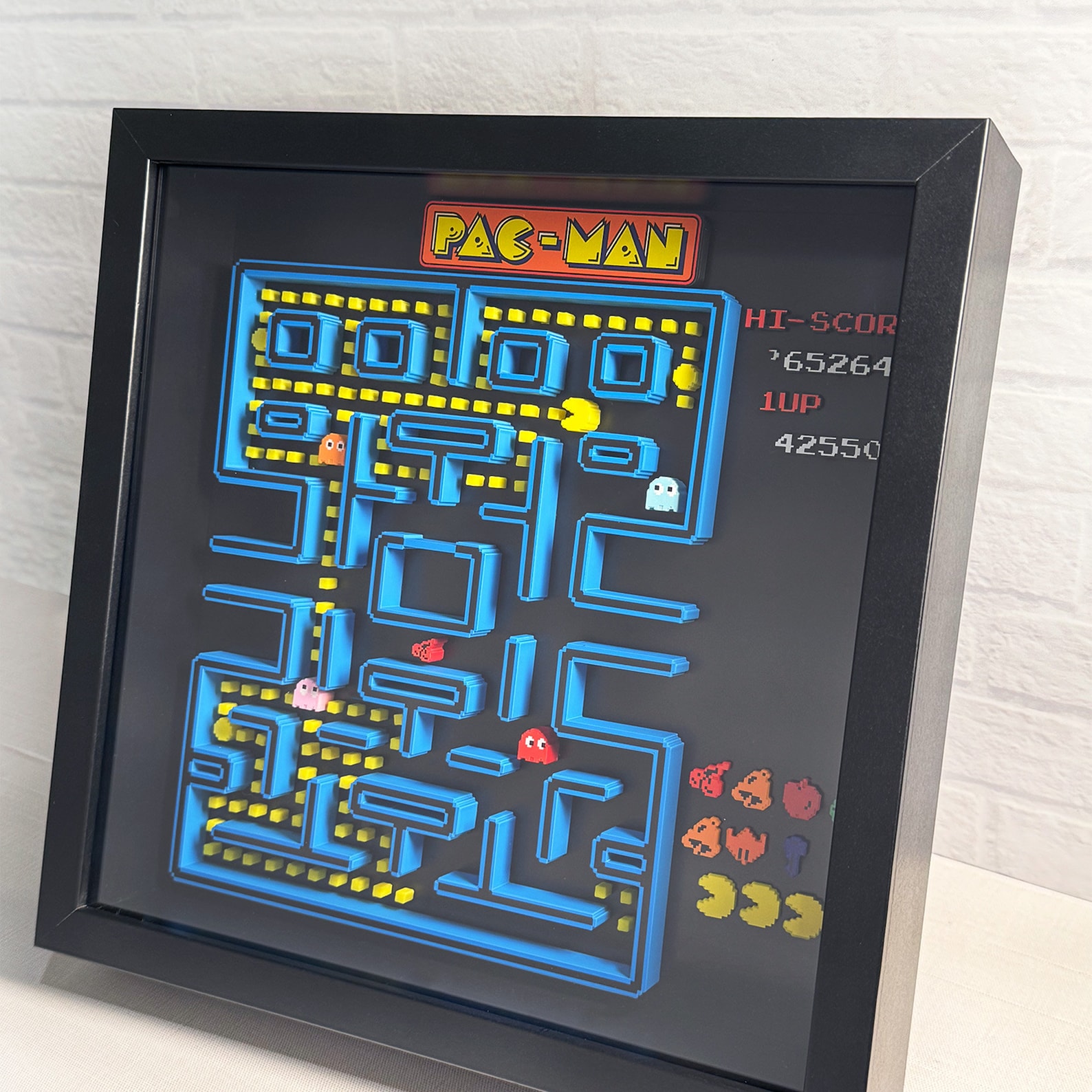 Pac-man Shadow Box 3D Diorama 10.5” X 10.5” X 2.5” - Fan Art, Arcade ...