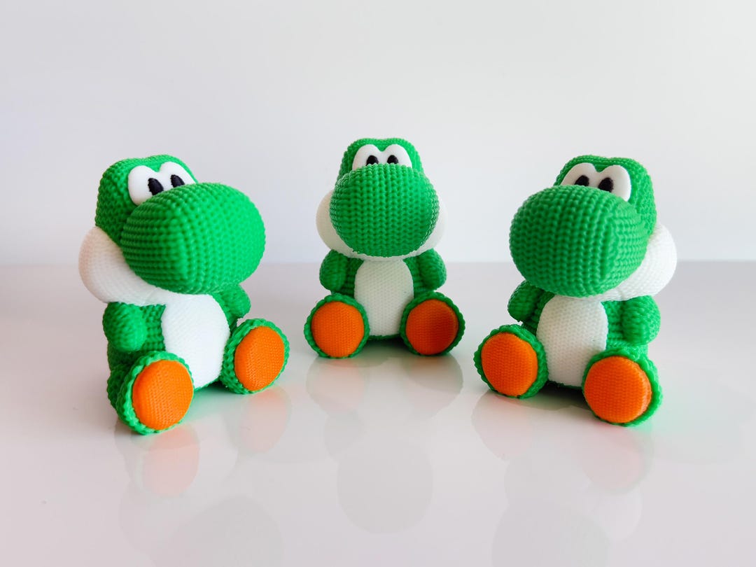 Yoshi 3D Printed Knitted Figure - Collectible, Fan Art, Arcade & Gaming ...
