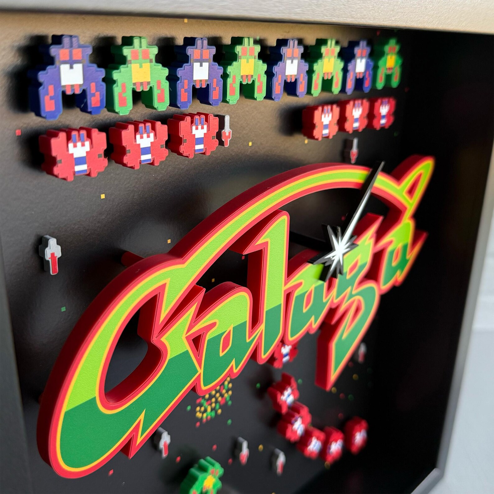 Galaga Shadow Box 3D Diorama 10.5” X 10.5” X 2.5” - Fan Art, Arcade ...