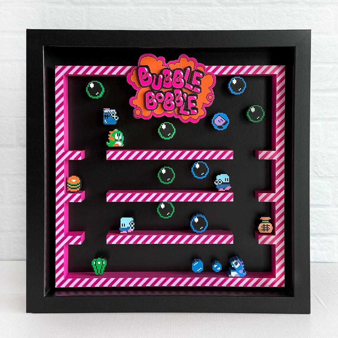 Bubble Bobble Shadow Box 3D Diorama 10.5” X 10.5” X 2.5” - Fan Art ...