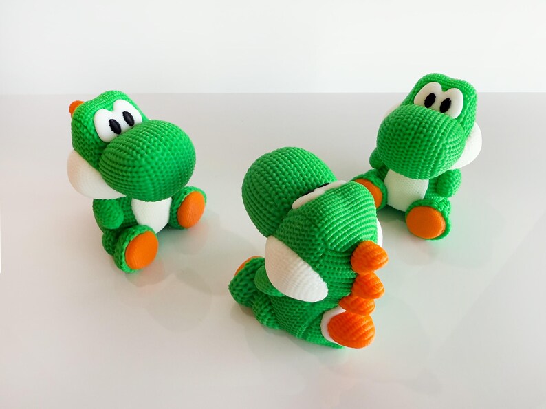 Yoshi 3D Printed Knitted Figure - Collectible, Fan Art, Arcade & Gaming ...