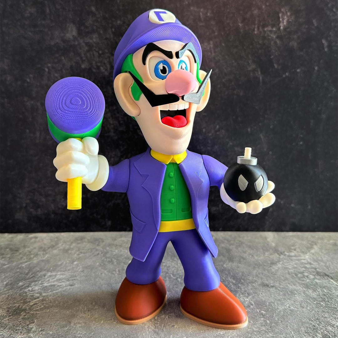 Waluigi Joker 3D Printed Figure - Collectible, Fan Art, Arcade & Gaming ...