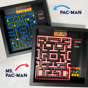 Pac-man Shadow Box 3D Diorama 10.5” X 10.5” X 2.5” - Fan Art, Arcade ...