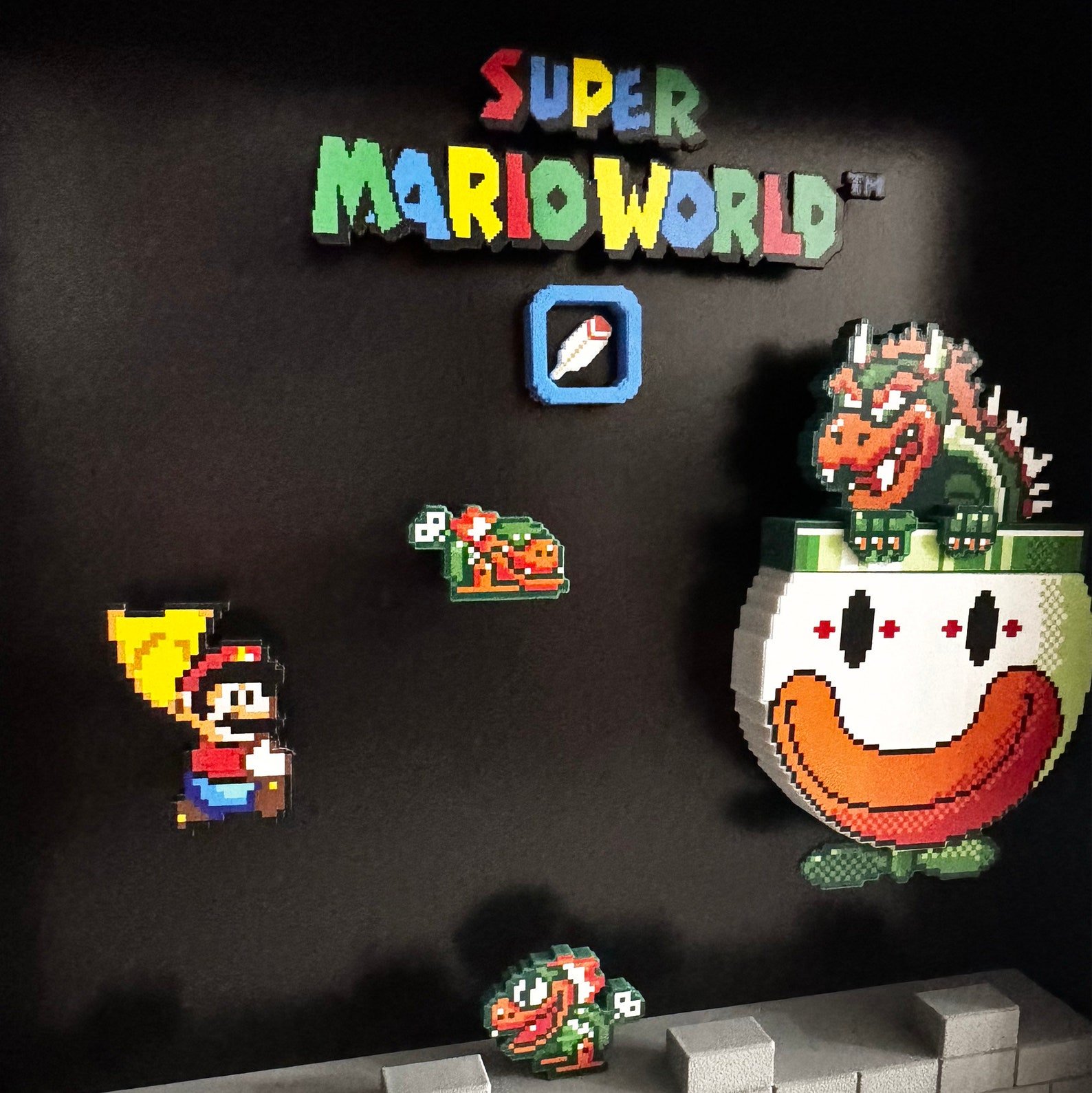 Super Mario World Shadow Box 3D Diorama 10.5 X 10.5 X 2.5 Retro Game ...