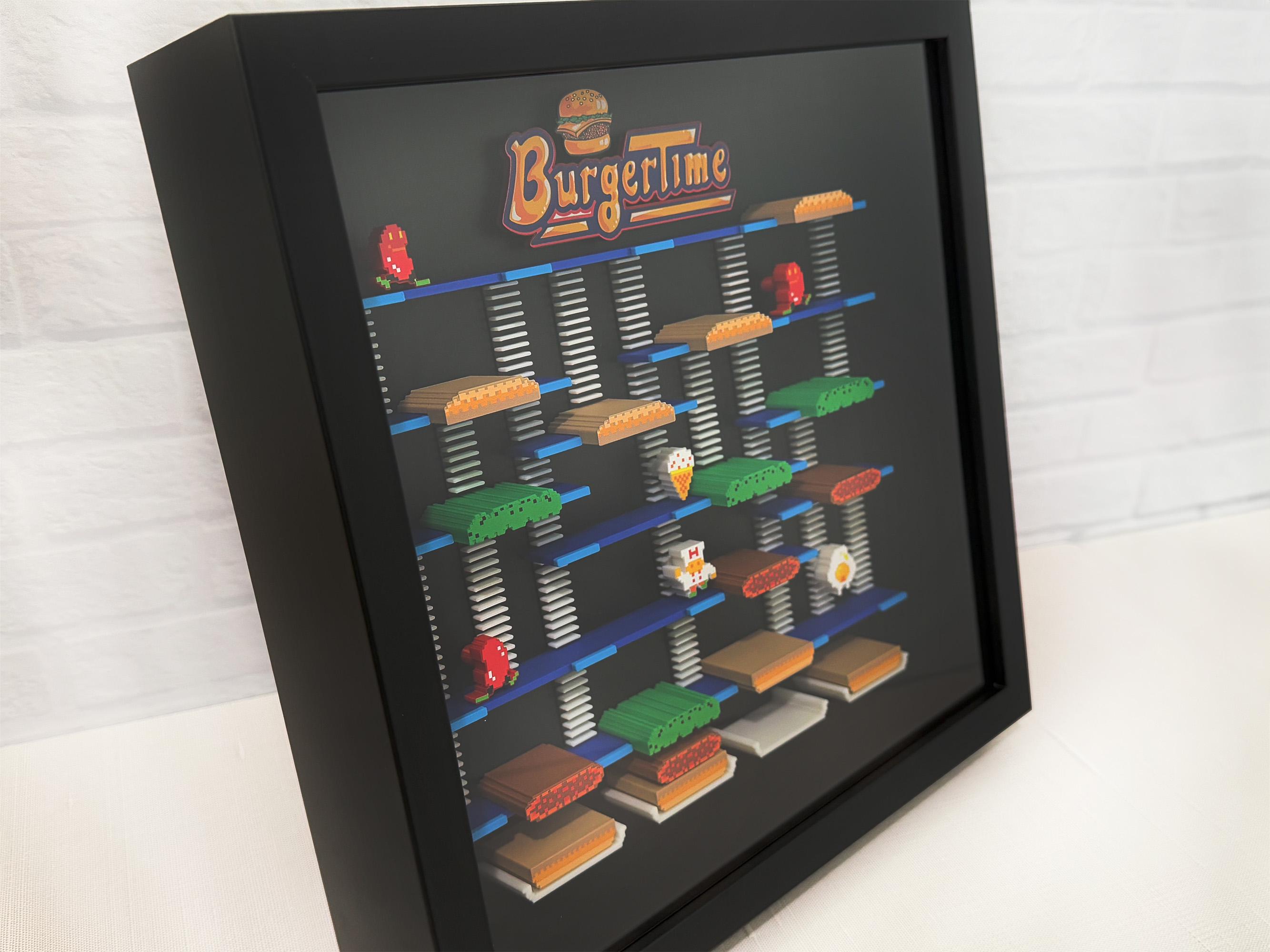 Burgertime Shadow Box 3D Diorama 10.5” X 10.5” X 2.5” - Fan Art, Arcade ...