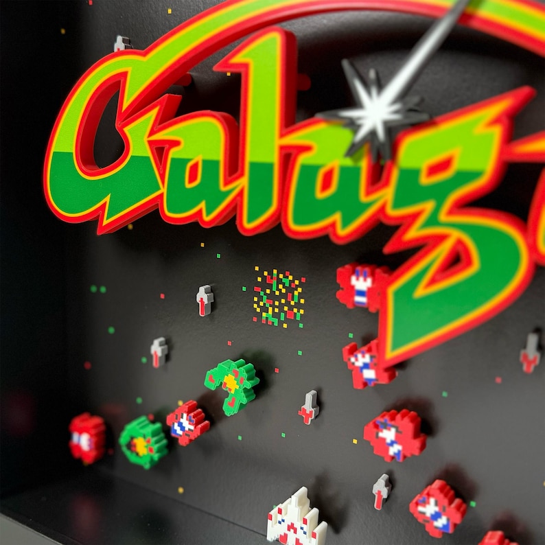 Galaga Shadow Box 3D Diorama 10.5” X 10.5” X 2.5” - Fan Art, Arcade ...