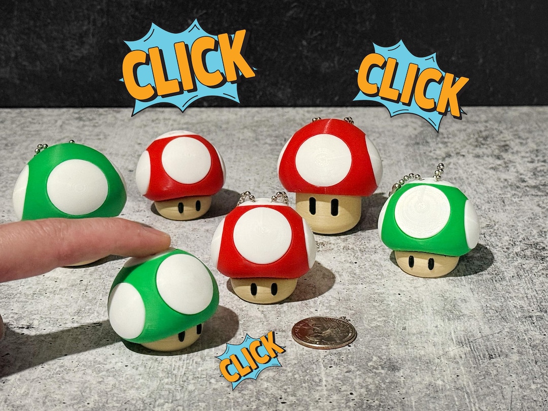 Mushrooms 3D Printed Clickers - Collectible, Fan Art, Mechanical ...