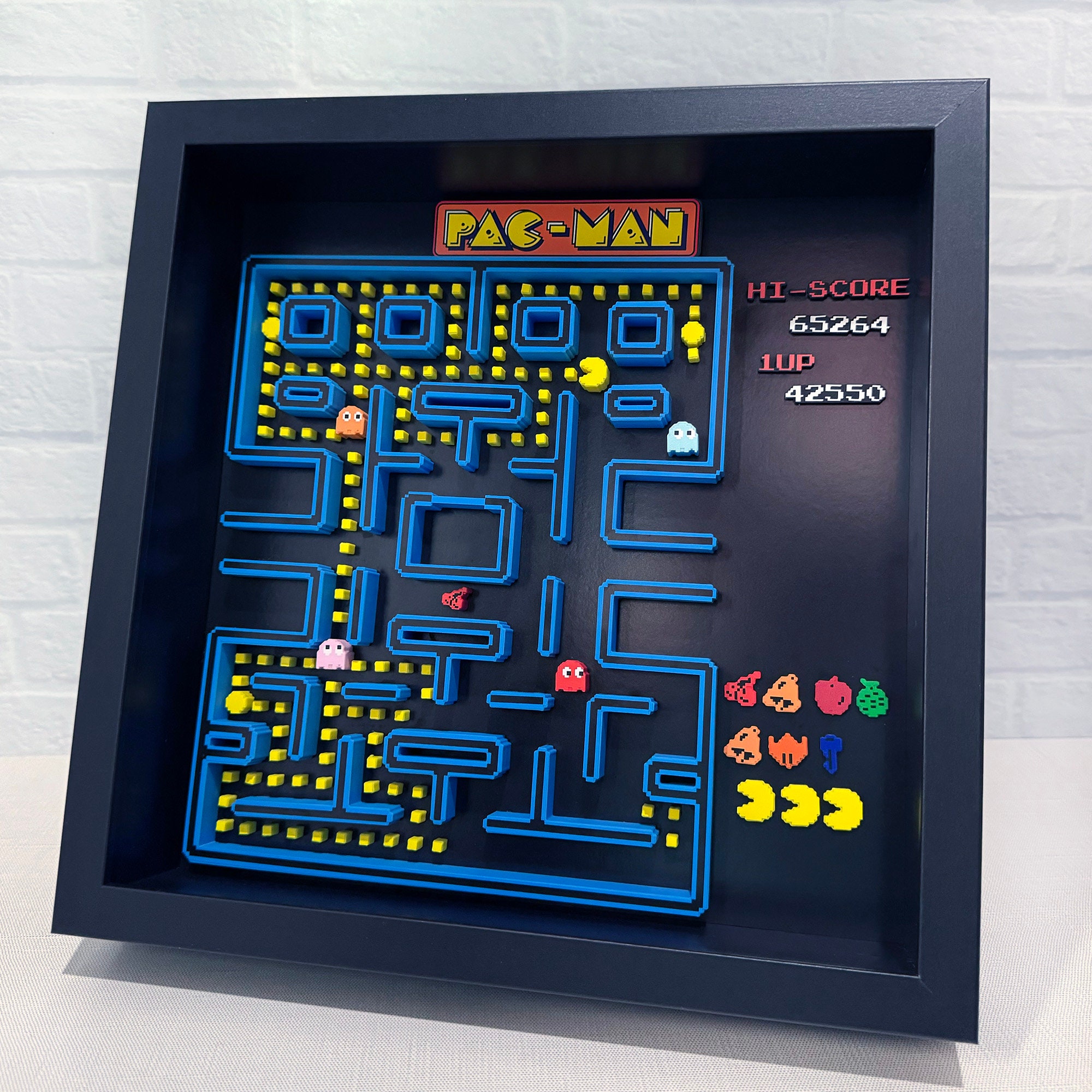 Pac-man Shadow Box 3D Diorama 10.5 X 10.5 X 2.5 Retro Game, Arcade ...