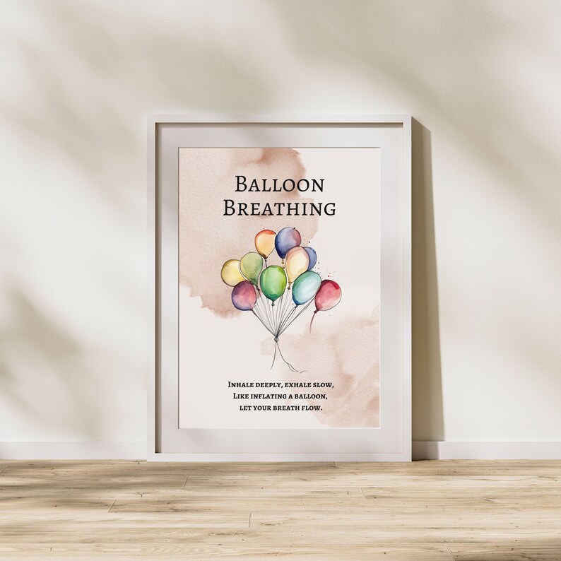 Balloon Breathing: Boho Poster | Mindfulness & Self-regulation Exercise ...