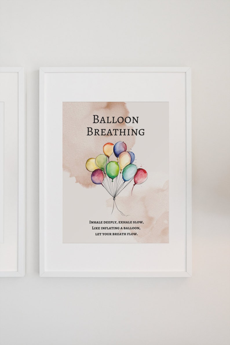 Balloon Breathing: Boho Poster Mindfulness & Self-regulation Exercise ...
