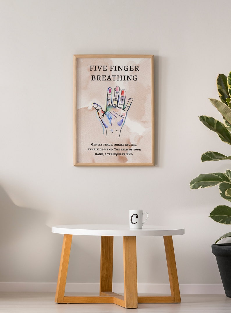 Five Finger Breathing: Boho Poster | Mindfulness & Self-regulation ...