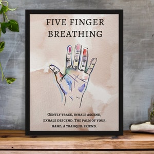 Five Finger Breathing: Boho Poster | Mindfulness & Self-regulation ...