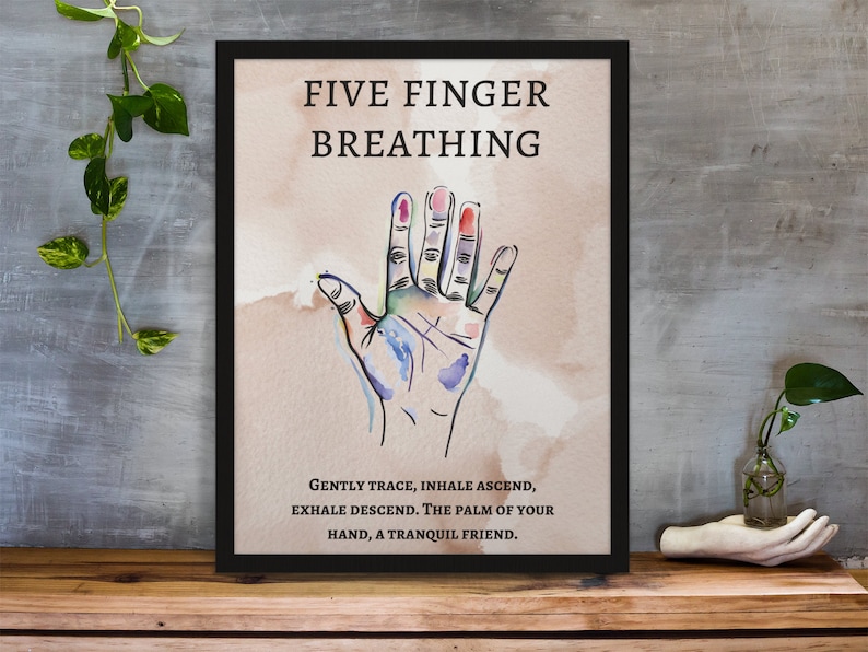 Five Finger Breathing: Boho Poster | Mindfulness & Self-regulation ...