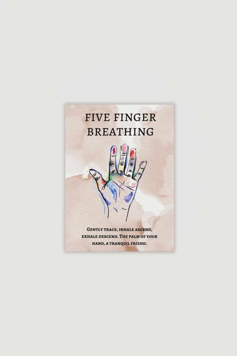 Five Finger Breathing: Boho Poster | Mindfulness & Self-regulation ...