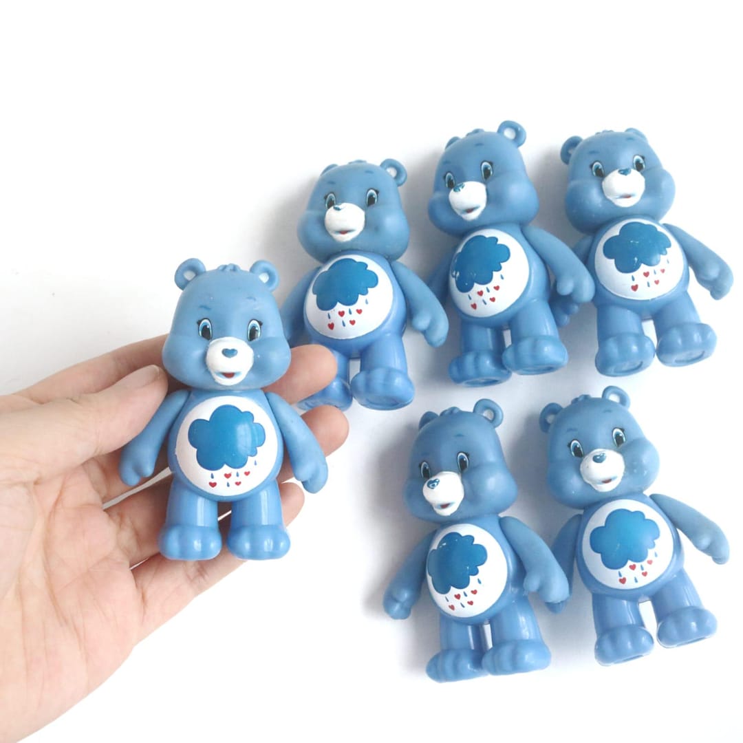 Poseable Grumpy Bear Figure Blue Care Bear Figurines Vintage Style Care ...